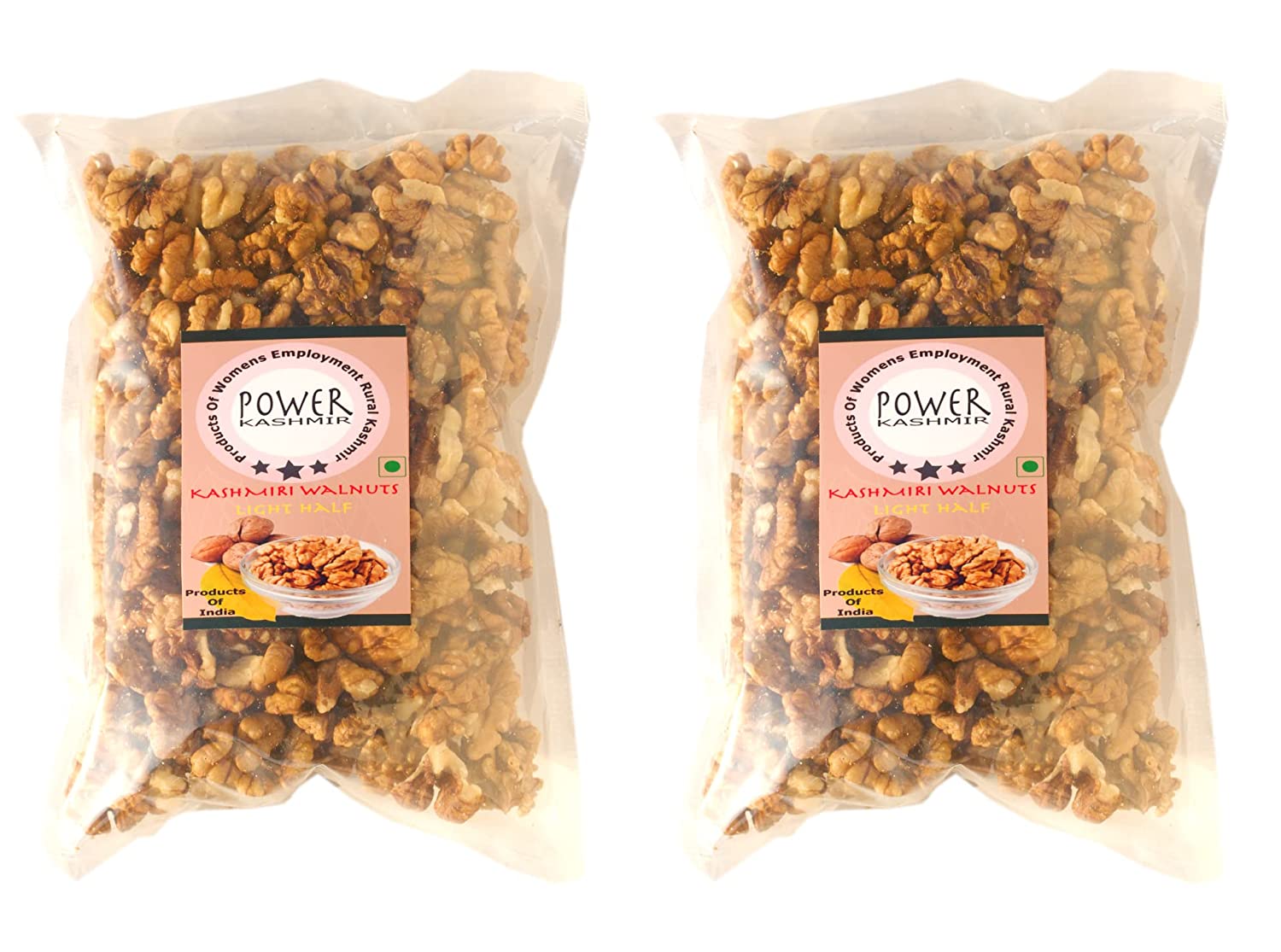 Power Kashmir Walnut Kernels Light Half Halves 500 Gram ( Pack of 2 ...